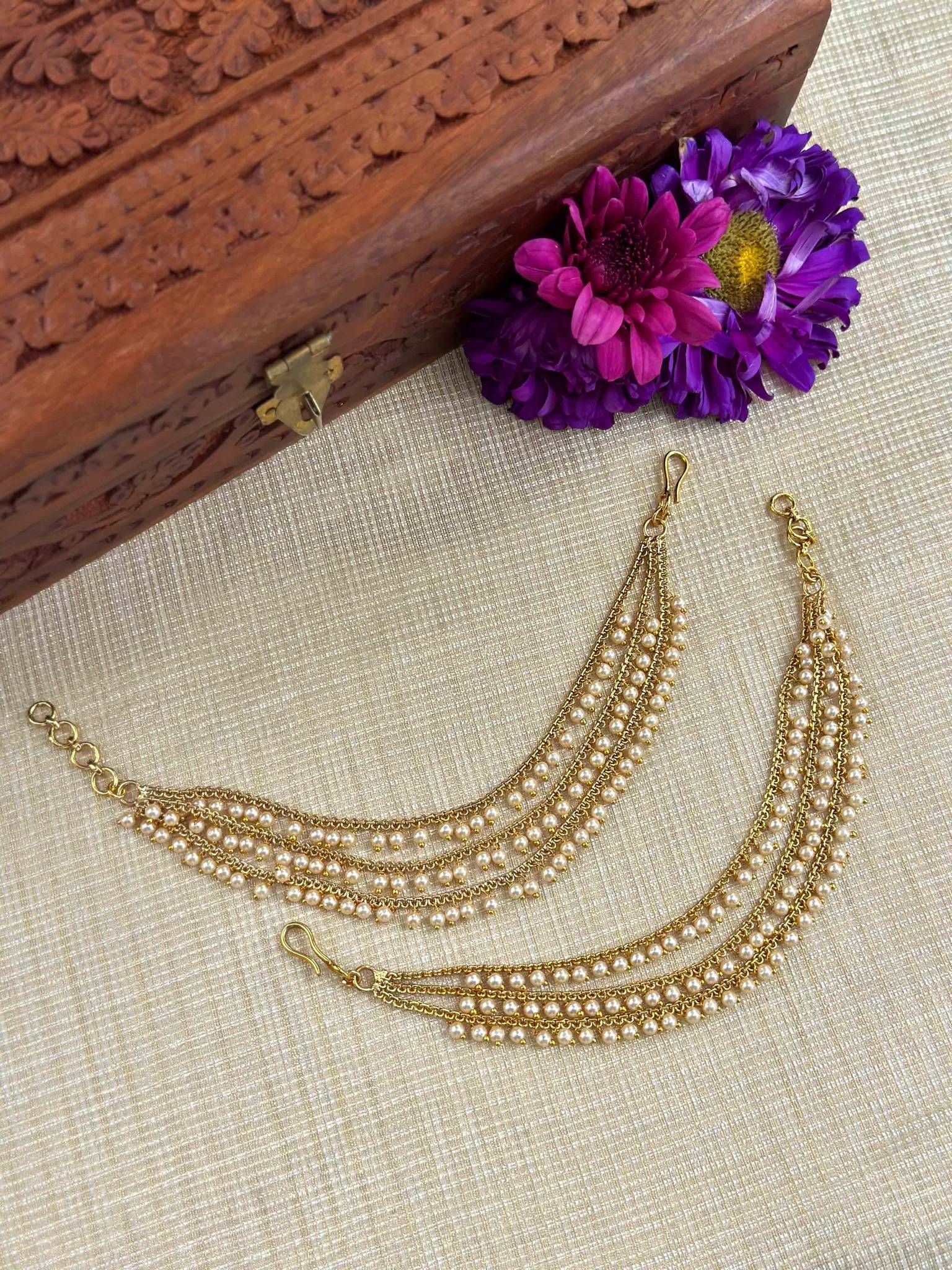Buy Pearl 3Layer Earchain | Varmukil